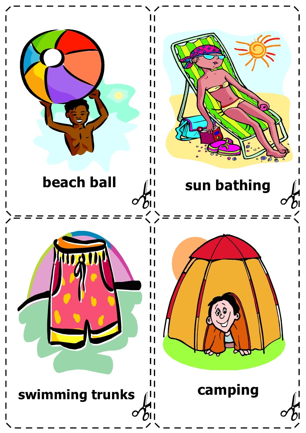 Summer vocabulary flashcards