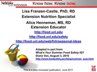 Test Your Summer Food Safety Savvy (quiz) | PPTX