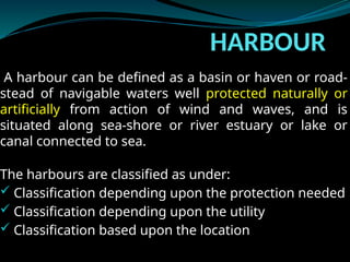 Harbours and classification for novice learner | PPT