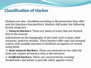 Harbours and classification for novice learner | PPT