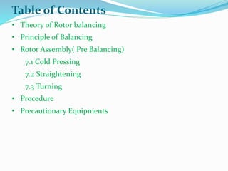 presentation on rotor balancing | PPTX