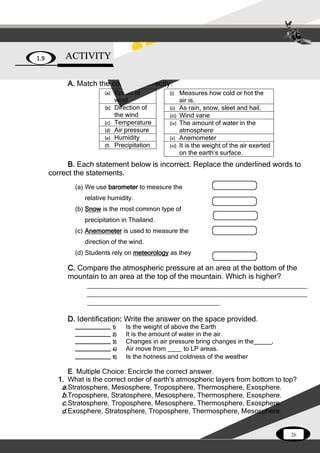 Science Summer Course - Weather and Atmosphere | DOCX