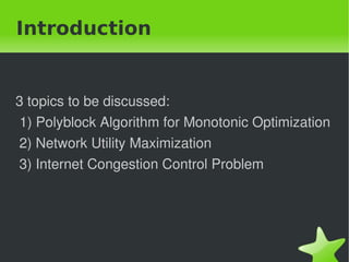 Non-convex Optimization in Networks | PPT