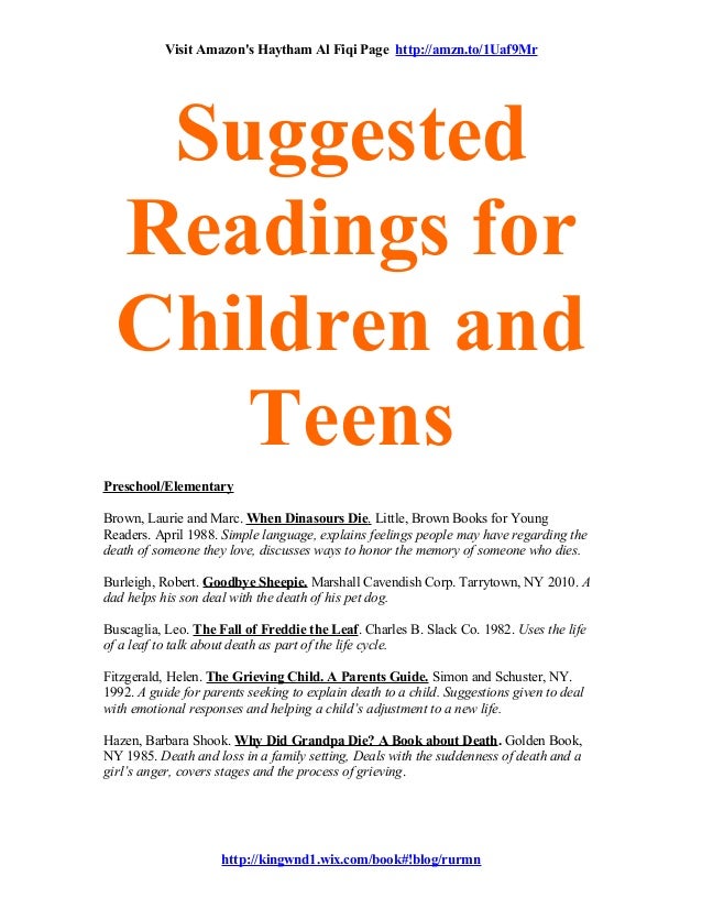 Suggested Readings for Children and Teens