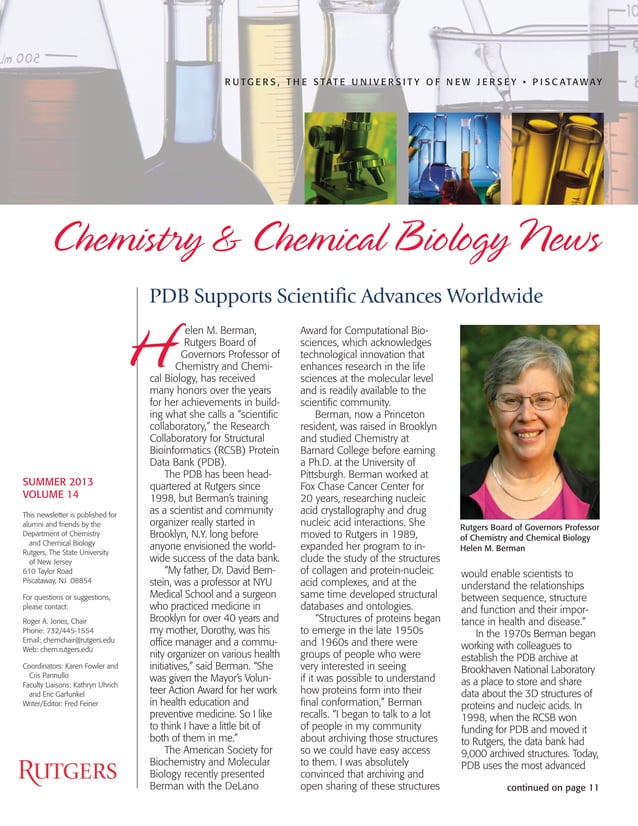 Rutgers University Chemistry & Chemical Biology Newsletter | PDF
