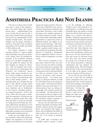 Summer 2015 Communique Newsletter | PDF