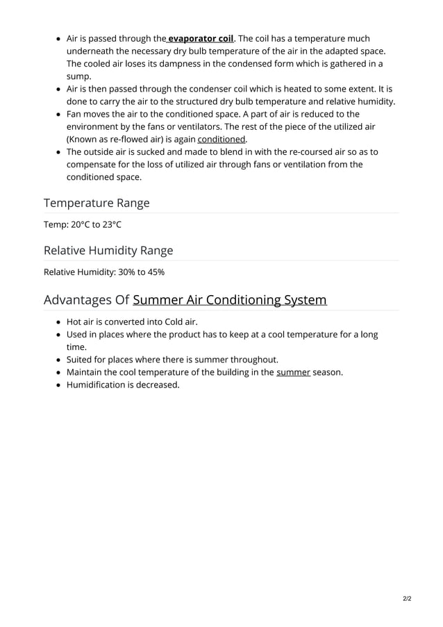 Summer air conditioning system | PDF
