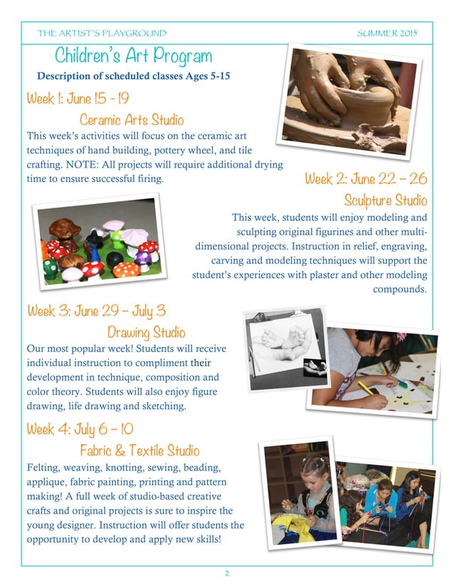 Summer art program 2015 | PDF