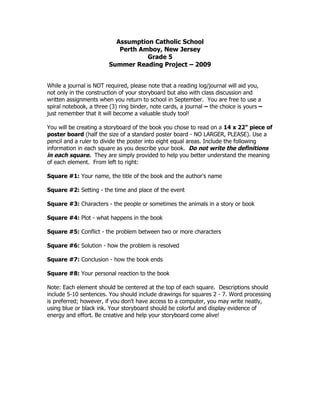 Summer Assignment 2009 | DOC