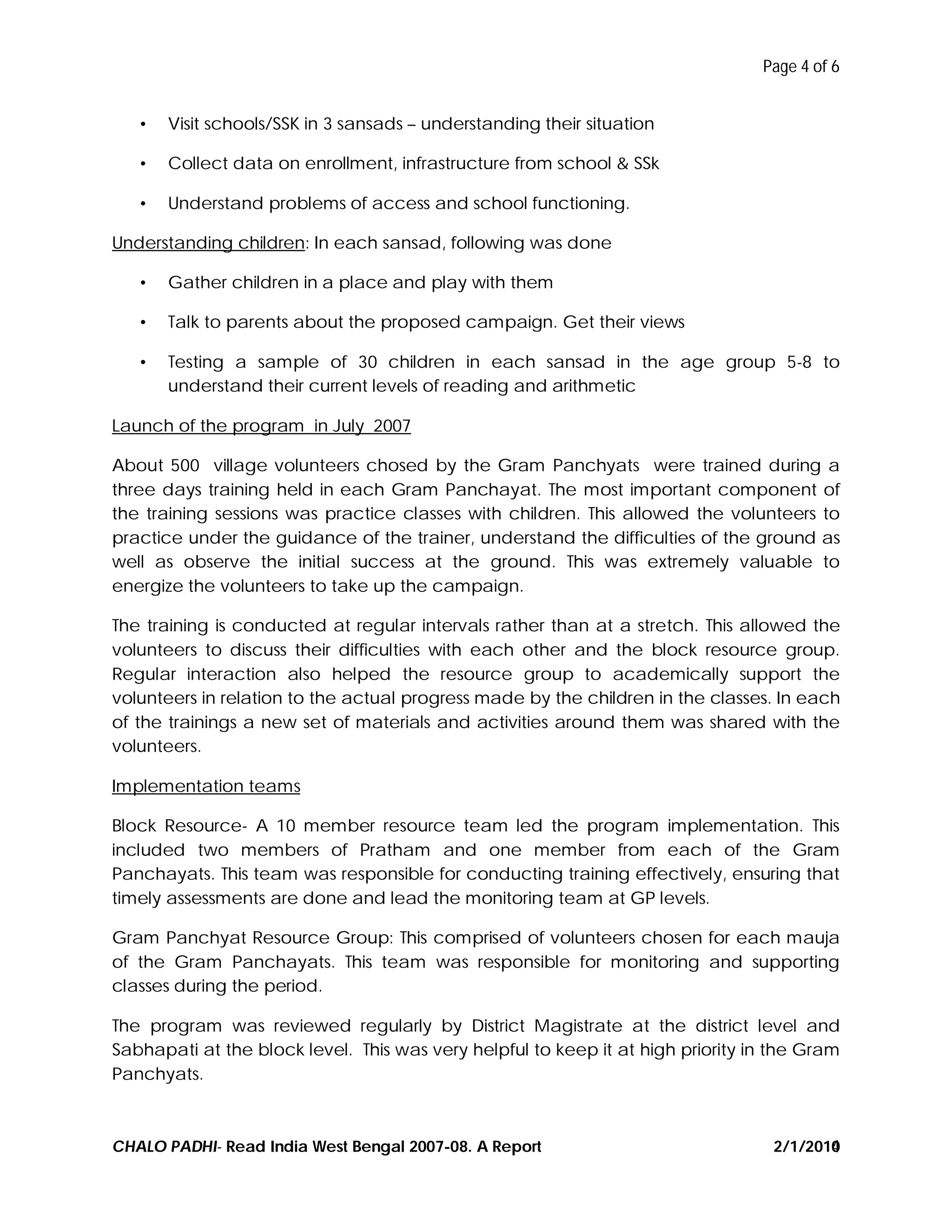 Summer Camp In West Bengal | PDF