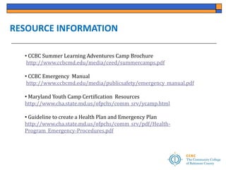 Summer Camp Safety 1st | PPTX