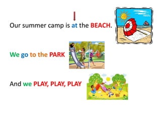 Summer camp song vocabulary | PPTX