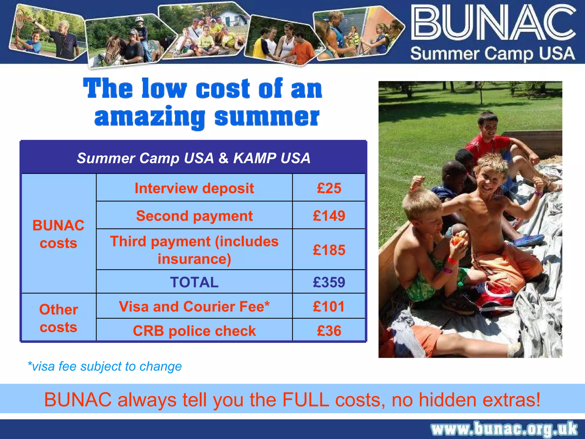 Summer Camp USA with BUNAC | PPT