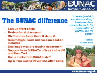 Summer Camp USA with BUNAC | PPT