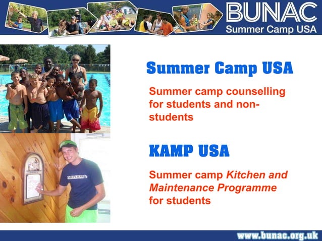 Summer Camp USA with BUNAC | PPT | Daycare and Pre-School | Parenting