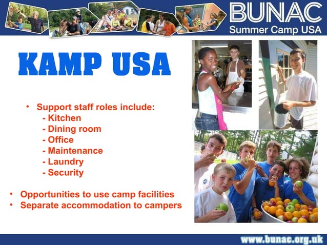 Summer Camp USA with BUNAC | PPT | Daycare and Pre-School | Parenting