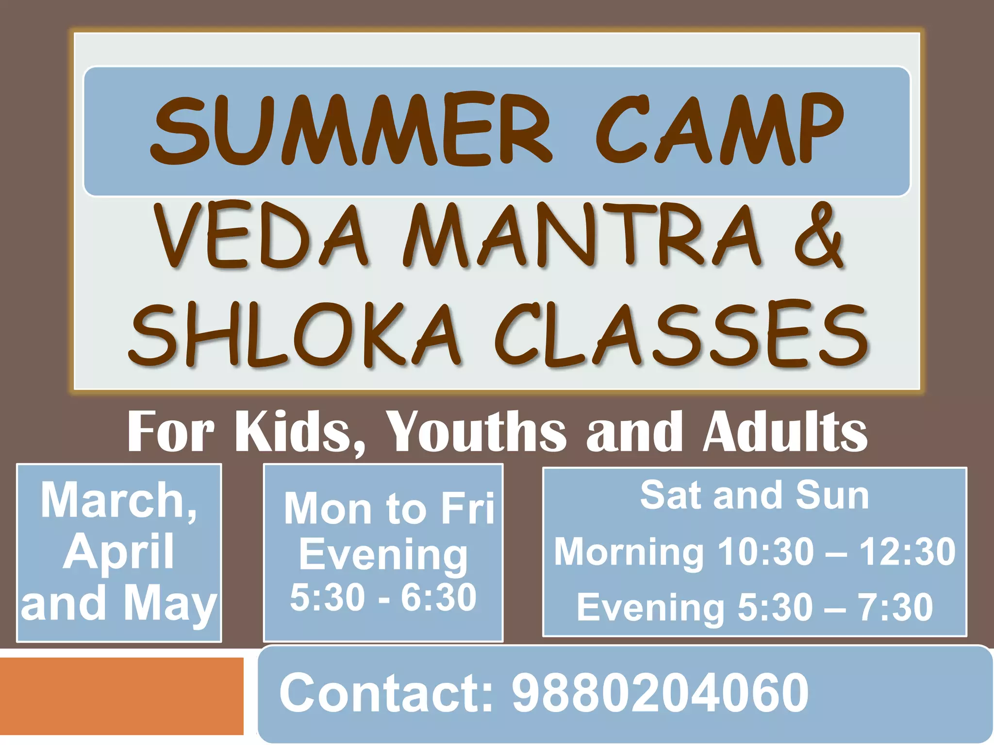 Summer camp veda mantra classes | PPT