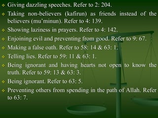 Difference between Mominat and Munafiqat | PDF