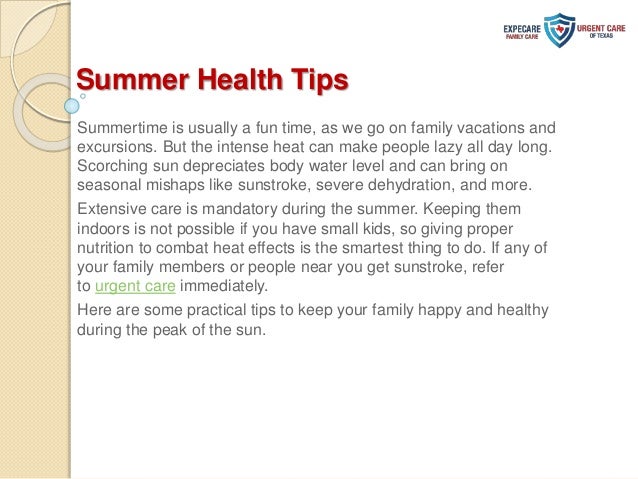 Summer Health Tips | PPTX