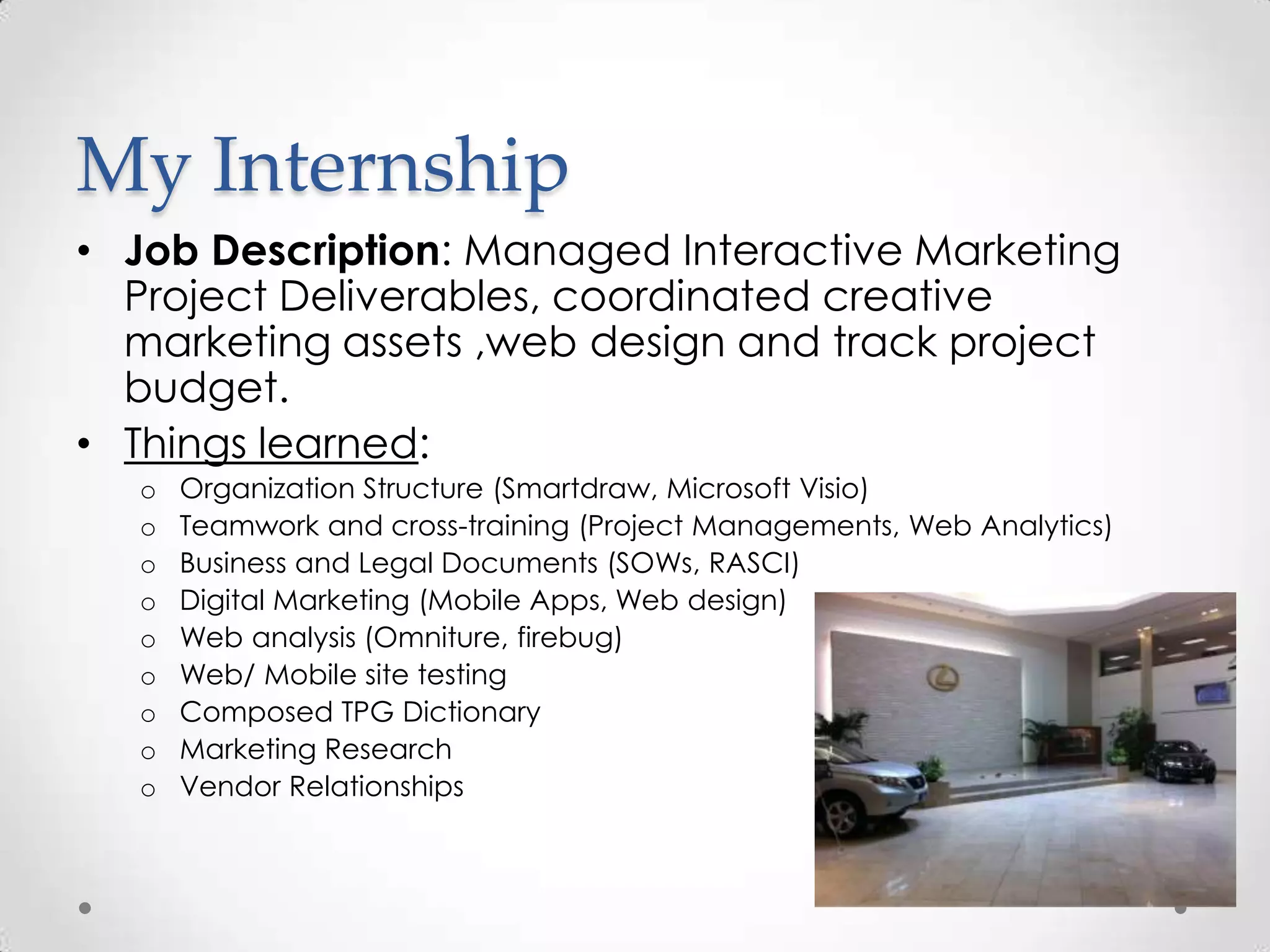 Summer intern presentation | PPTX