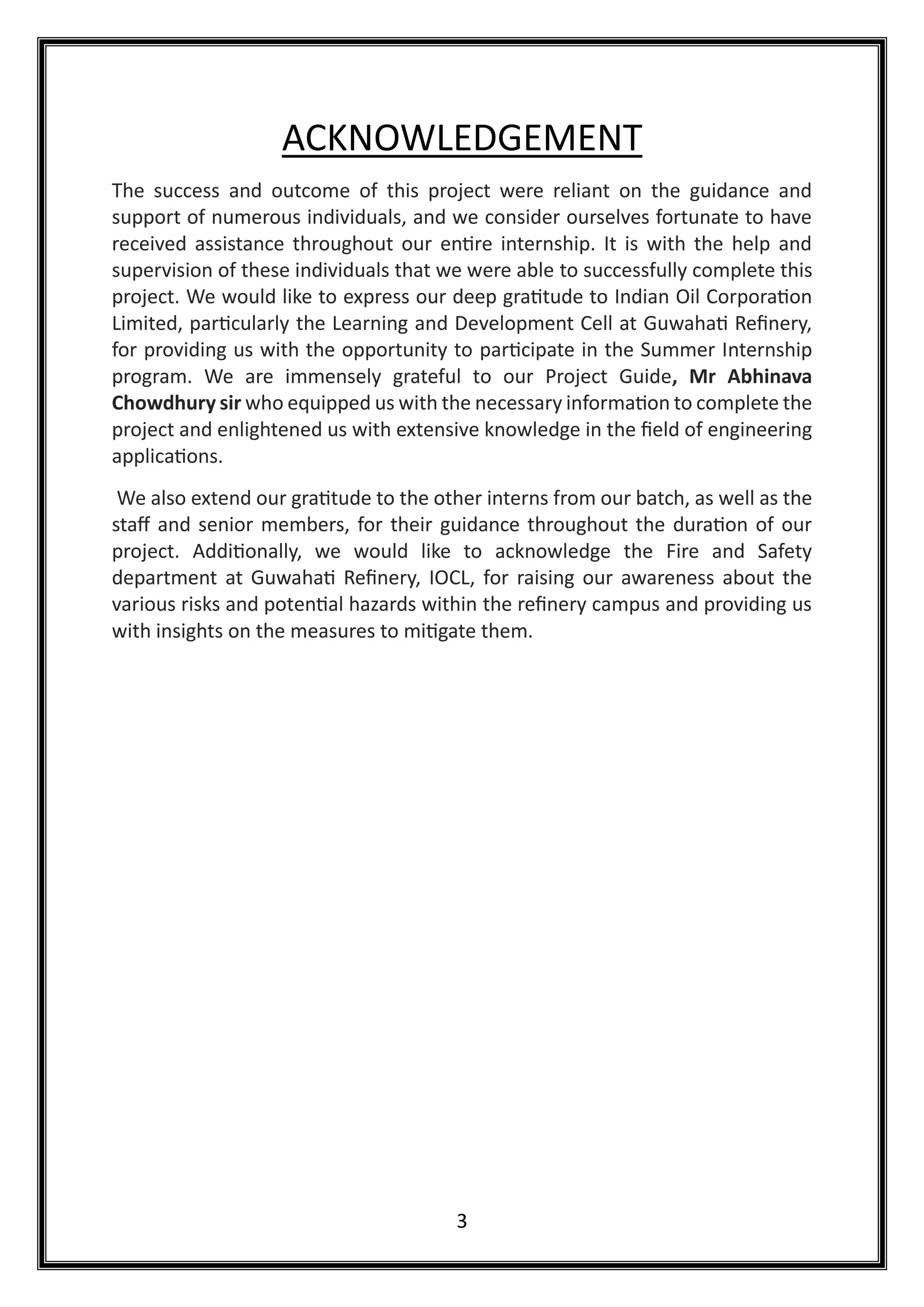 Summer Intern Report Guwahati Refinery (Mechanical Engg.) | PDF