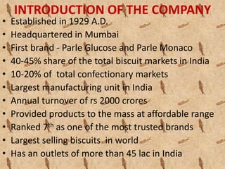 MARKET SHARE AND PRODUCT AVAILABILITY OF PARLE-G(Biscuits Division) | PPT