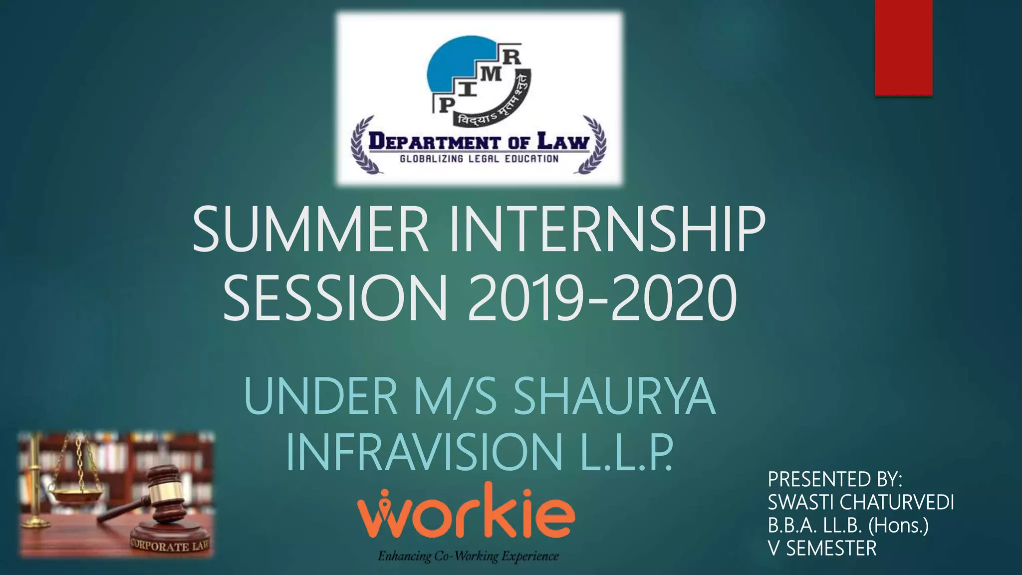 Legal Summer Internship in an LLP | PPTX