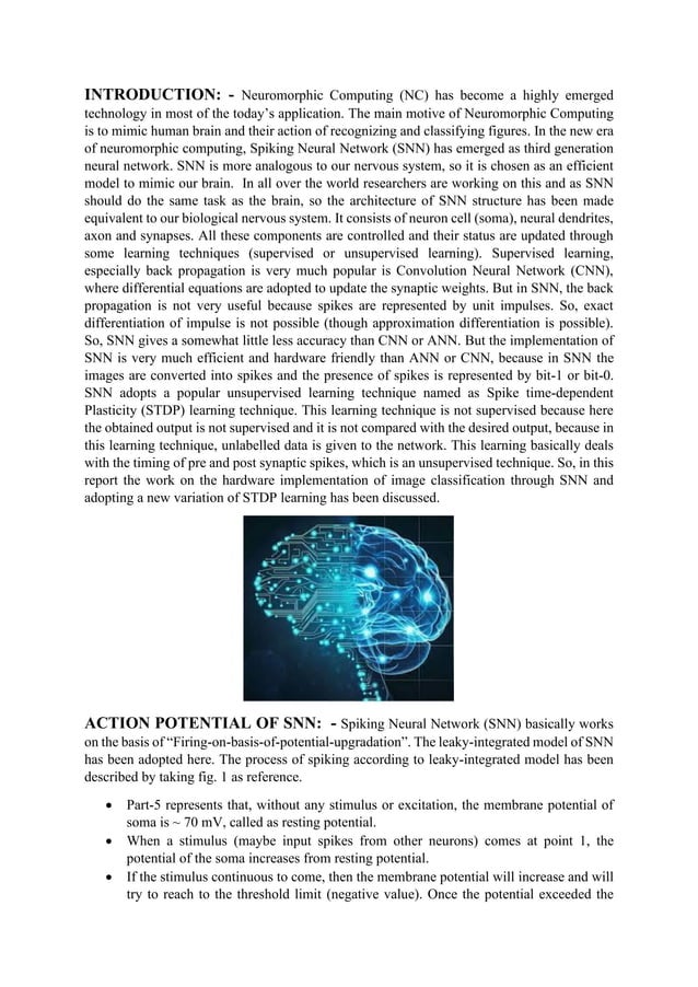 Hardware Implementation of Spiking Neural Network (SNN) | PDF | Physics ...
