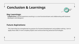 Summer Internship presentaion of my internships | PPTX