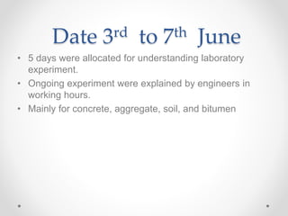 Summer internship at patel infrastructure | PPTX