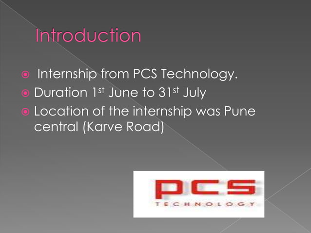 Summer internship bc ppt | PPT