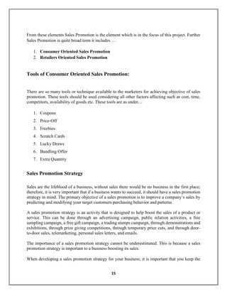 Report on mapro & fmcg sector and sales promotion | PDF