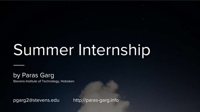 Summer Internship (Presentation) | PPTX | Web Development | Internet
