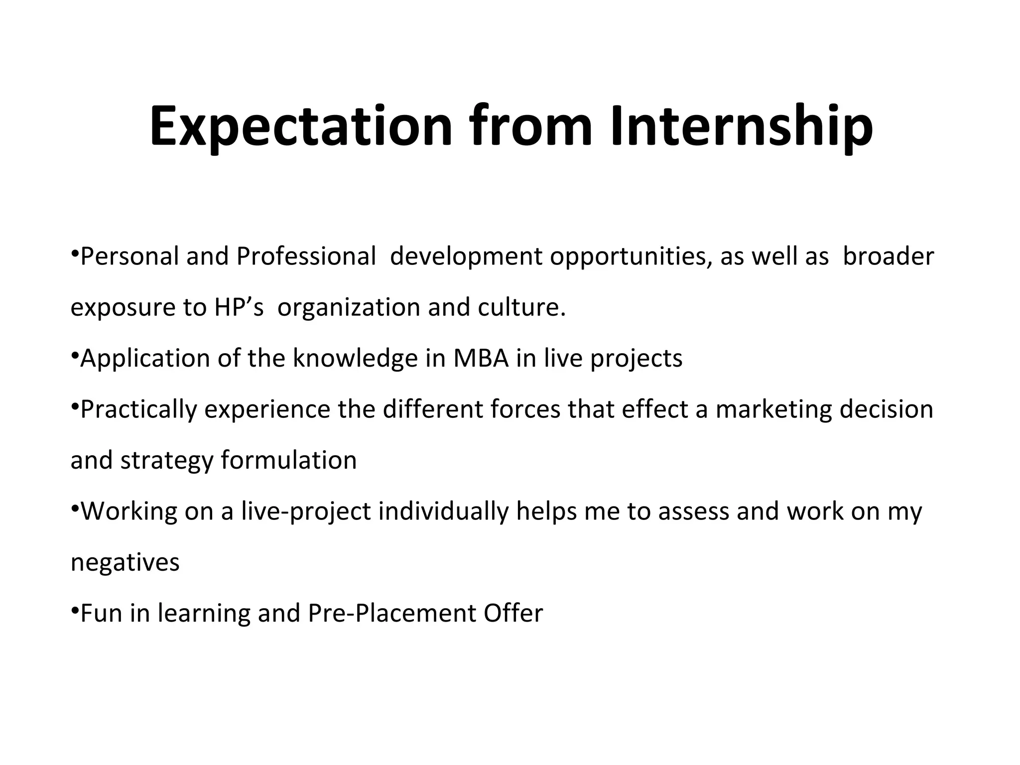 Summer internship @ hp | PPT