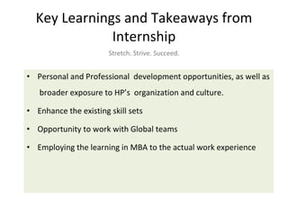 Summer internship @ hp | PPT