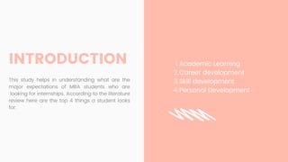 Expectations vs deliverables of management interns | PDF ...