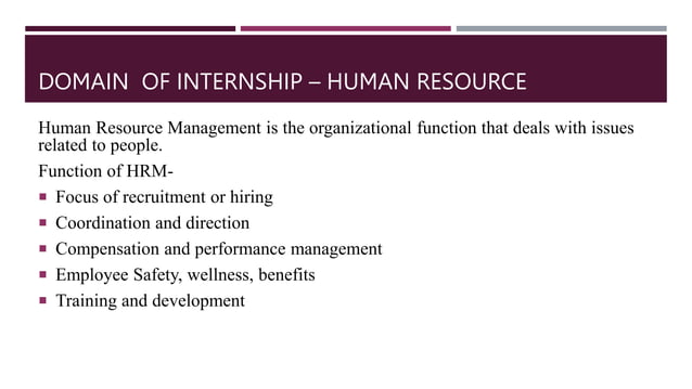 Human Resource Summer internship project | PPT