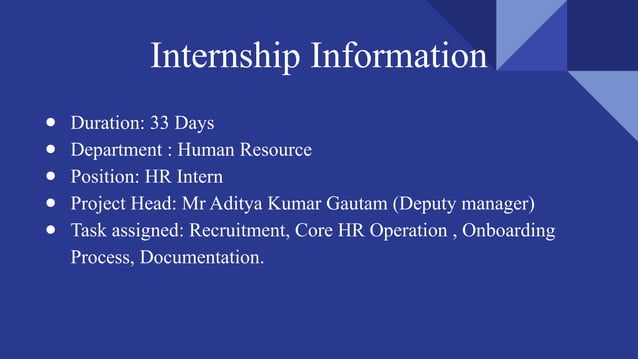 MBA Summer Internship Presentation in (HR) | PPTX | Human Resources ...