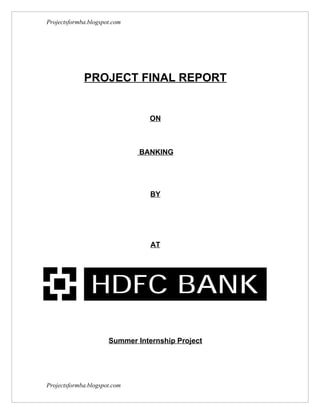 Summer internship project on hdfc | DOC
