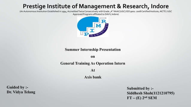 Summer internship project report | PPTX