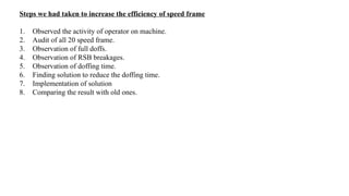 summer internship project How to increase the efficiency of the speed ...