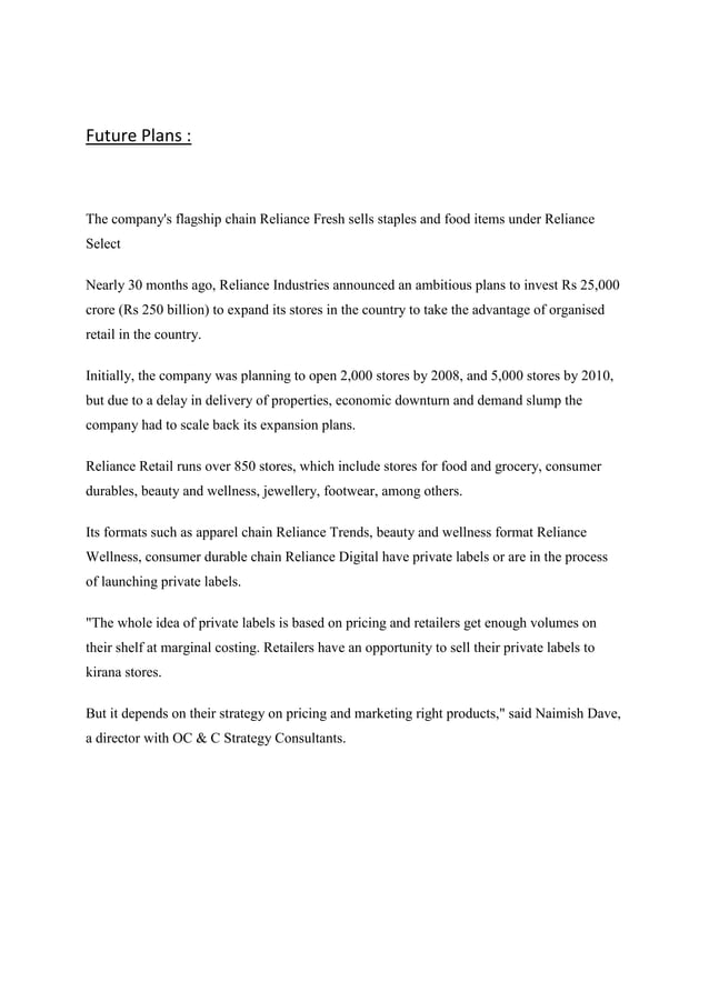 Reliance Retail | PDF