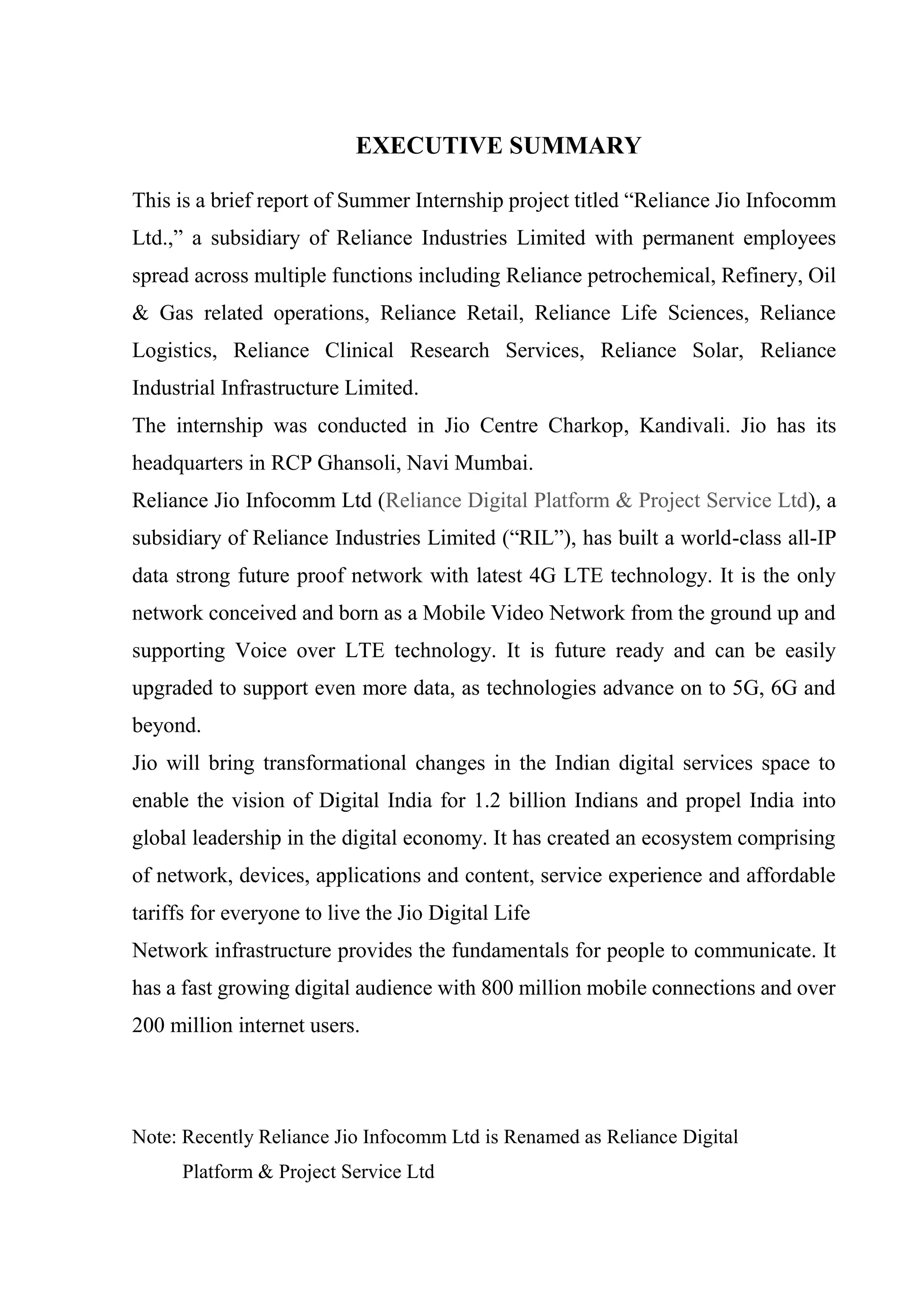 Summer internship report : LTE KPI OPTIMIZATION / Mumbai University ...