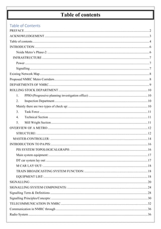 SUMMER INTERNSHIP REPORT ON NMRC (Noida Metro Rail Corporation Limited ...