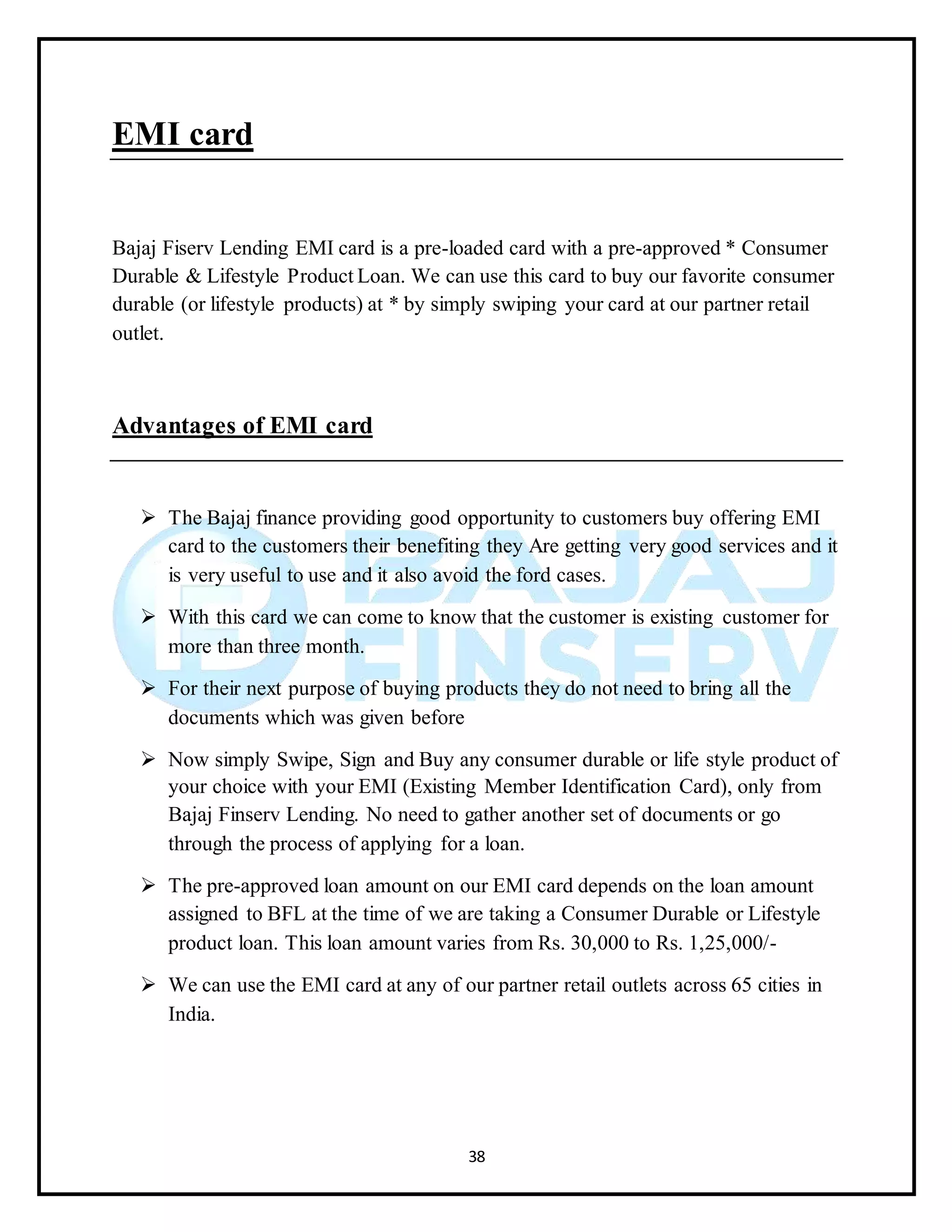 Summer intership project bajaj finserv | DOCX