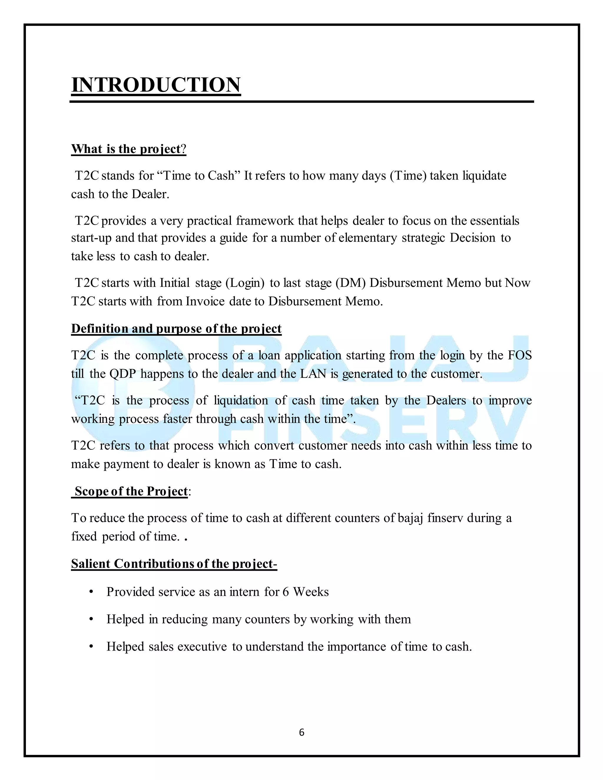 Summer intership project bajaj finserv | DOCX