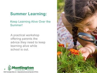 Summer learning parent's guide linked in version | PPTX