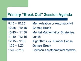 Summer Math Primary Break Out | PPT