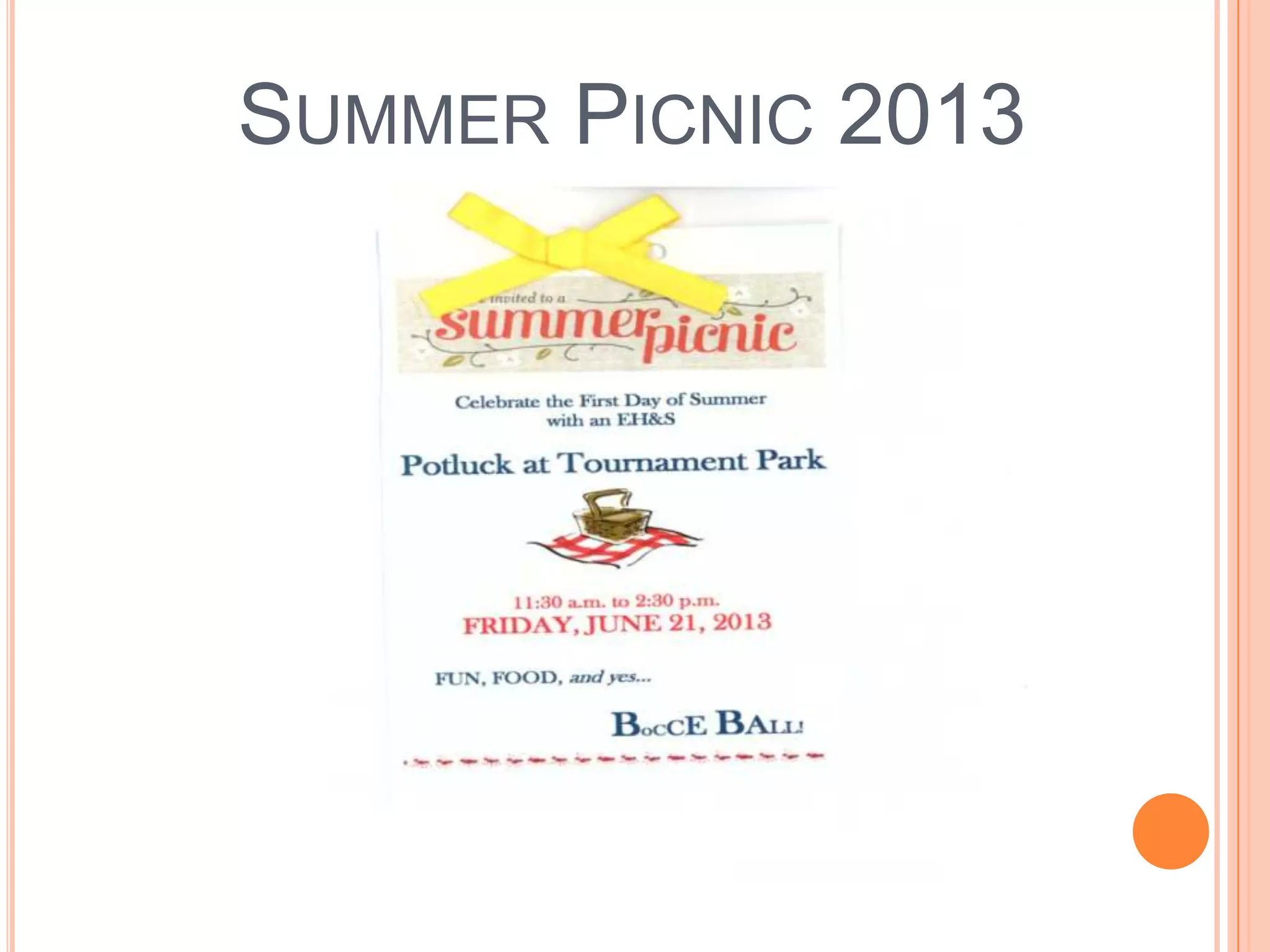 Summer picnic ppt. | PPTX | Bars & Restaurants | Attractions