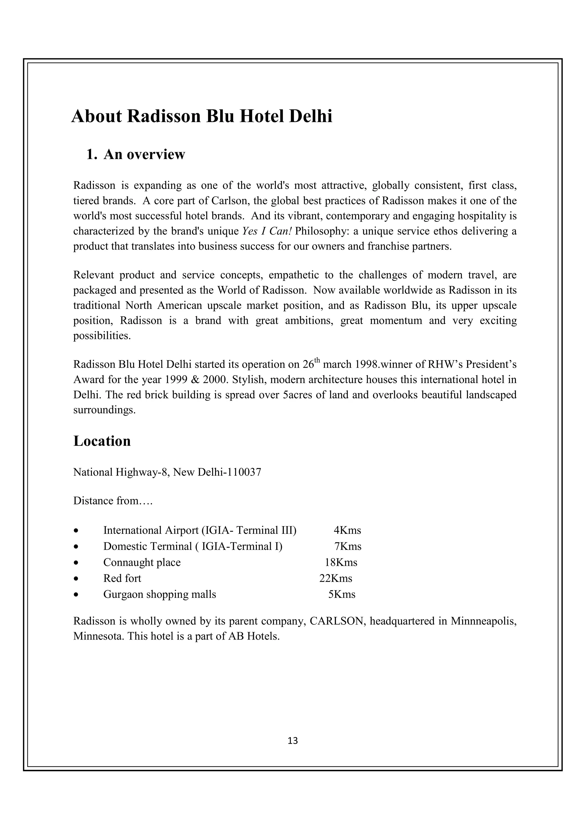 Radisson Blu Hotel Delhi By 2020 | PDF